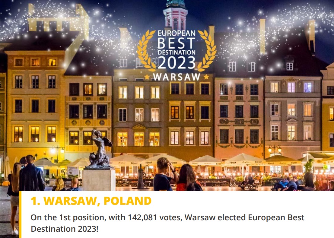 Warsaw Named European Best Destination for 2023